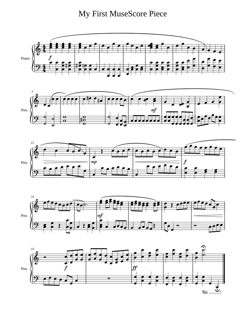 My First MuseScore Piece Sheet Music for Piano (Solo) | MuseScore.com