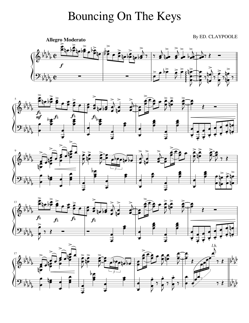 Bouncing On The Keys (1924) Sheet Music for Piano (Solo) | MuseScore.com
