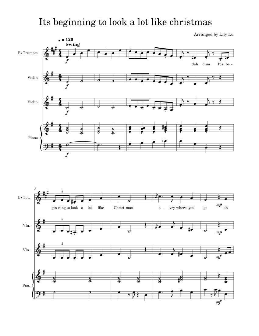 Its_beginning_to_look_a_lot_like_christmas Sheet music for Piano ...