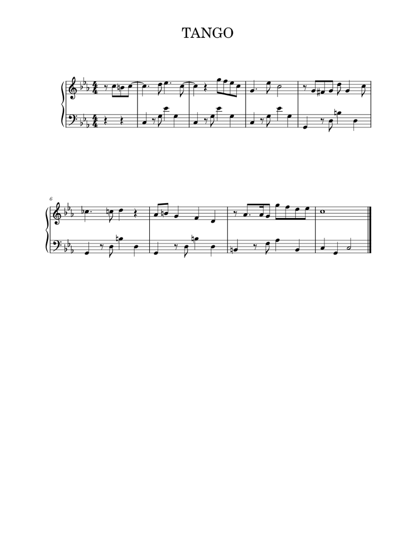 TANGO Sheet Music for Piano (Piano Duo) easy | MuseScore.com