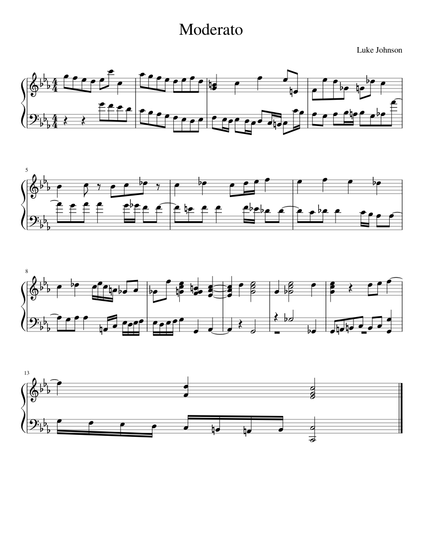 Moderato Sheet Music for Piano (Solo) easy | MuseScore.com