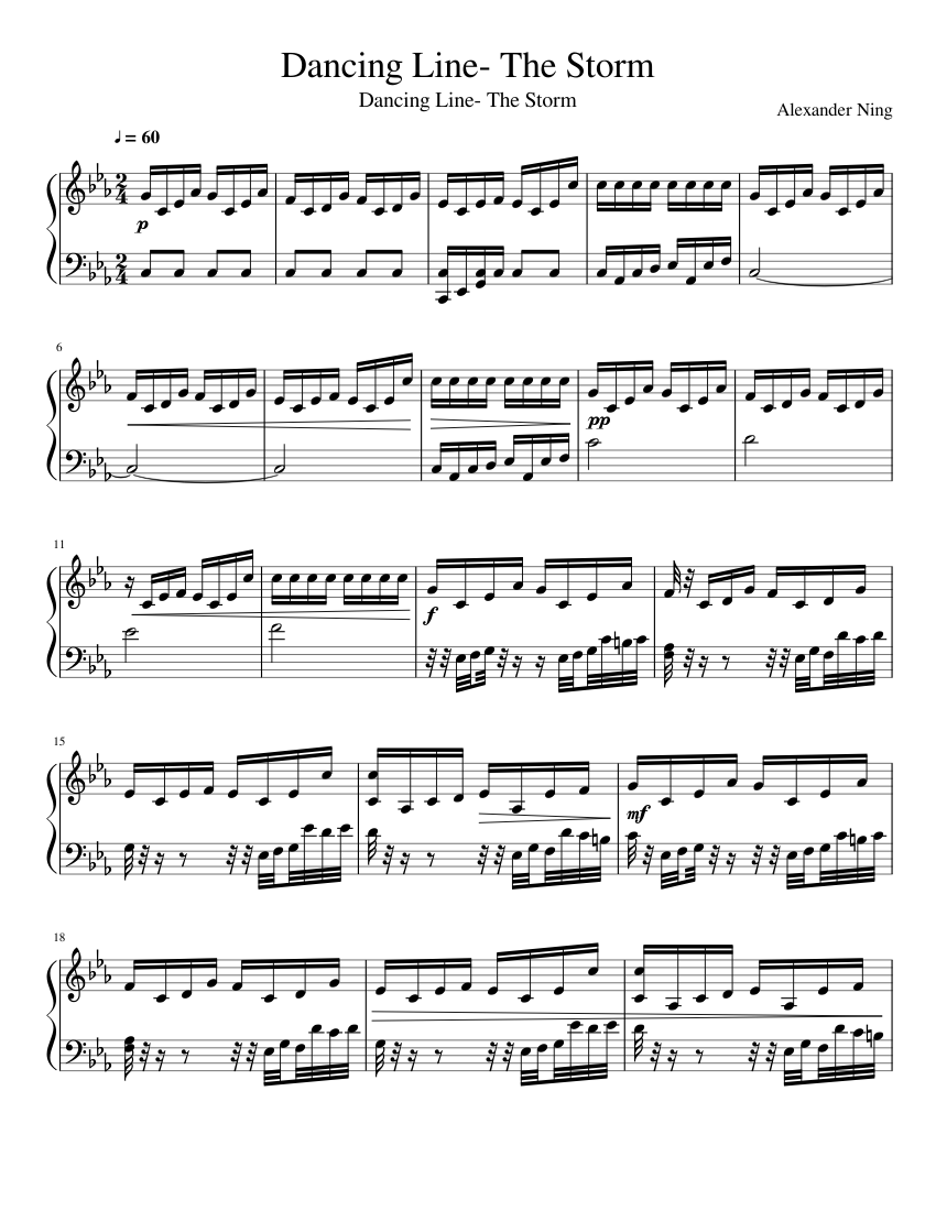 Dancing Line The Storm Sheet Music for Piano (Solo) | MuseScore.com