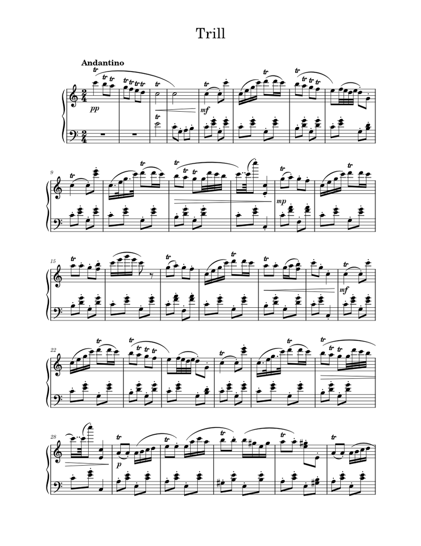 Trill Sheet Music for Piano (Solo) | MuseScore.com