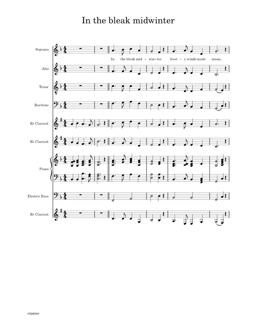 In The Bleak Midwinter – Misc tunes Sheet Music for Piano, Soprano ...