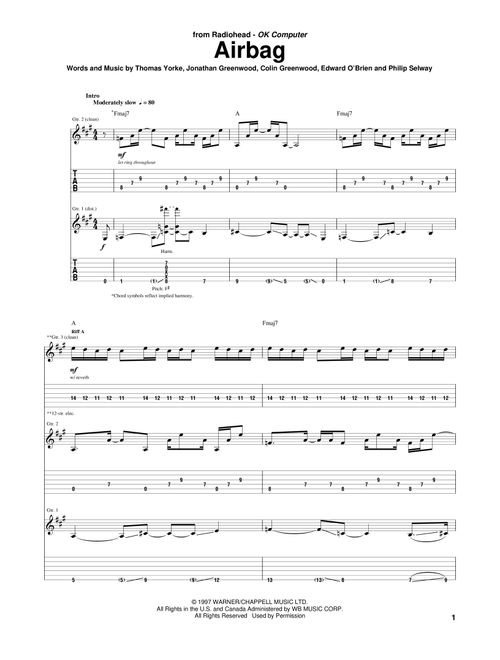 ok computer guitar tab