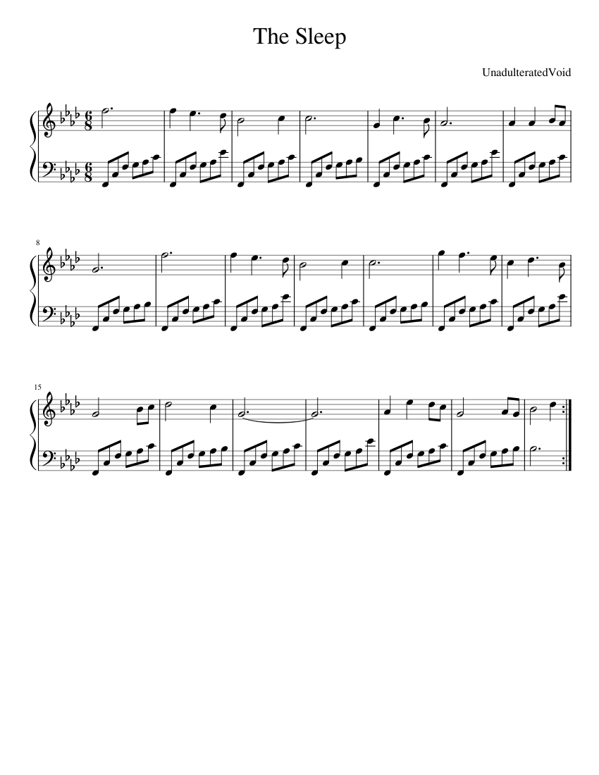 The Sleep Sheet music for Piano (Solo) Easy | Musescore.com