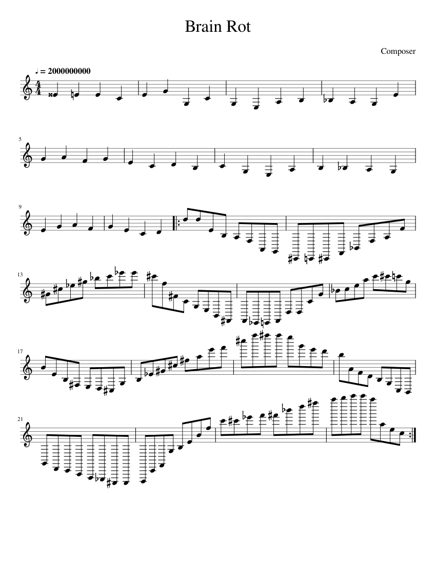 Brain Rot Sheet Music for Piano (Solo) Easy | MuseScore.com