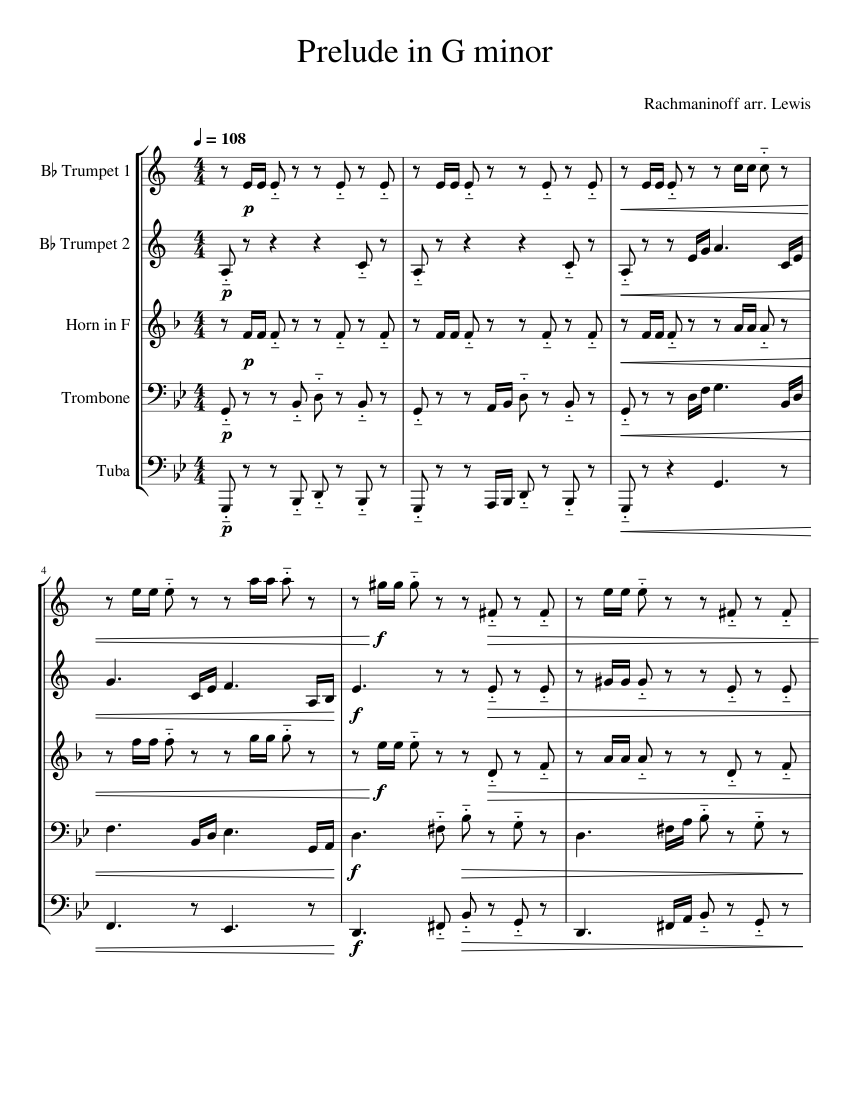 10 Preludes, Op.23 – Sergei Rachmaninoff Prelude in G minor Sheet Music ...