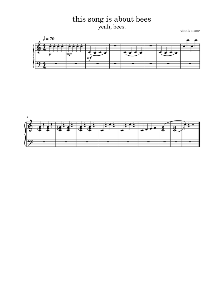 this song is about bees Sheet music for Piano (Solo) Easy | Musescore.com