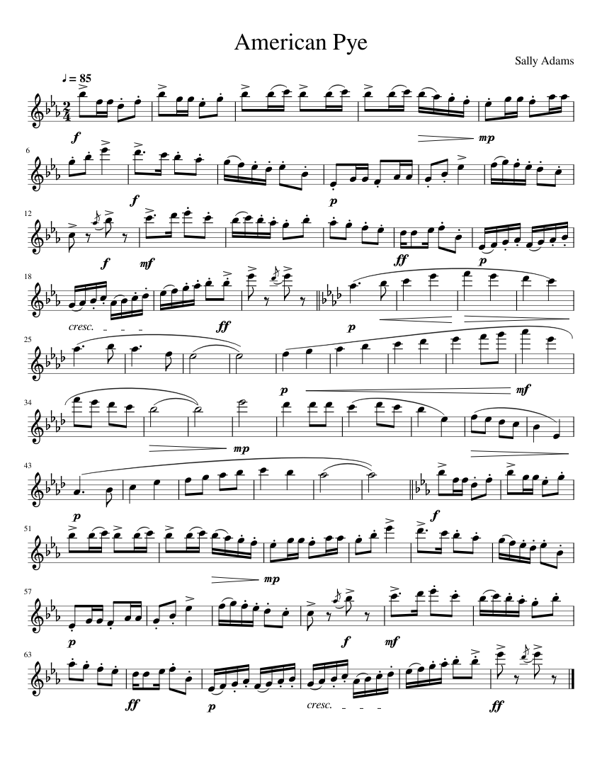 America Pye Sheet music for Flute (Solo) | Musescore.com