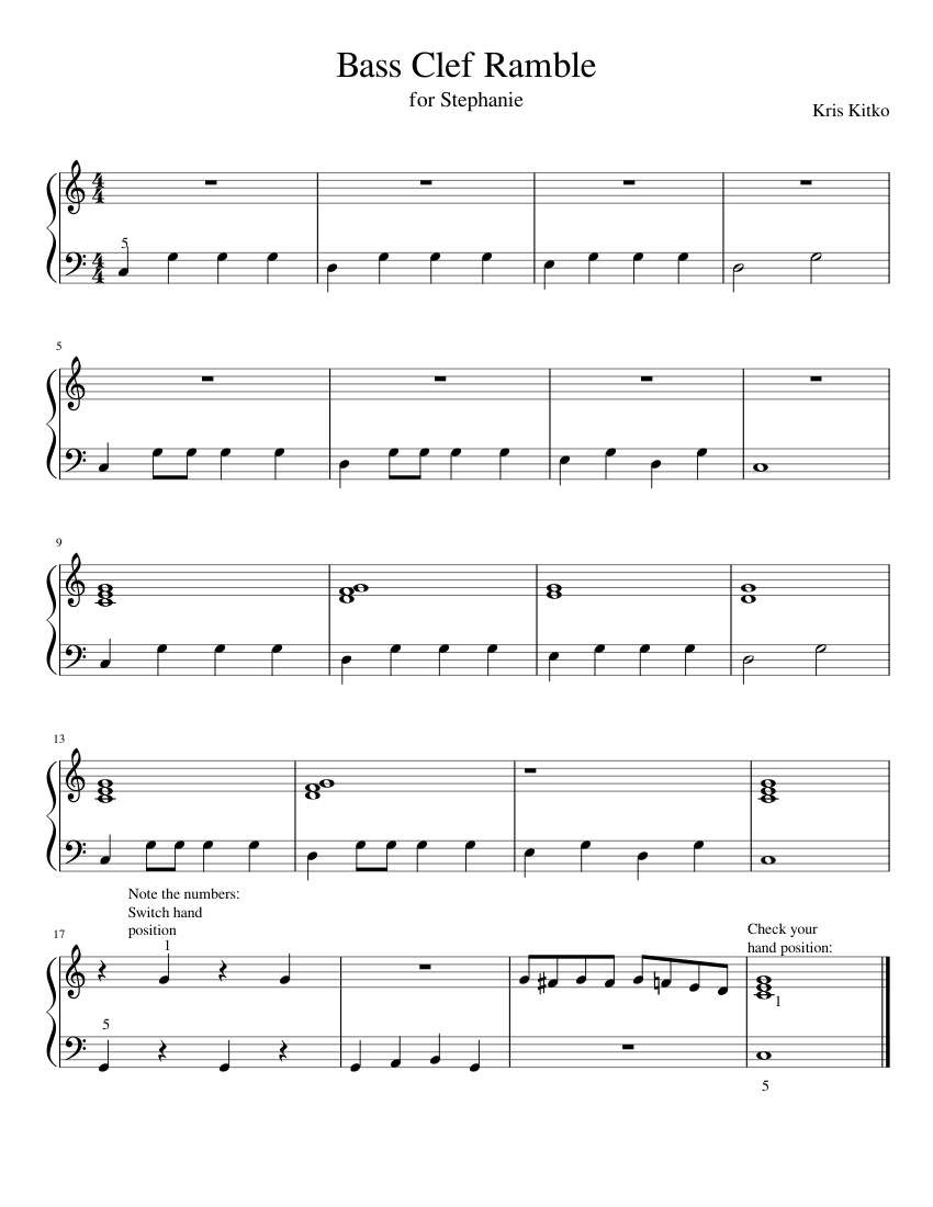 Bass Clef Ramble Sheet music for Piano (Solo) | Musescore.com