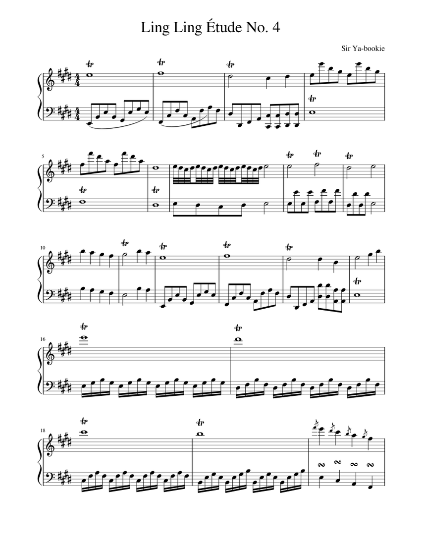 Ling Ling Étude No. 4 Sheet music for Piano (Solo) | Musescore.com