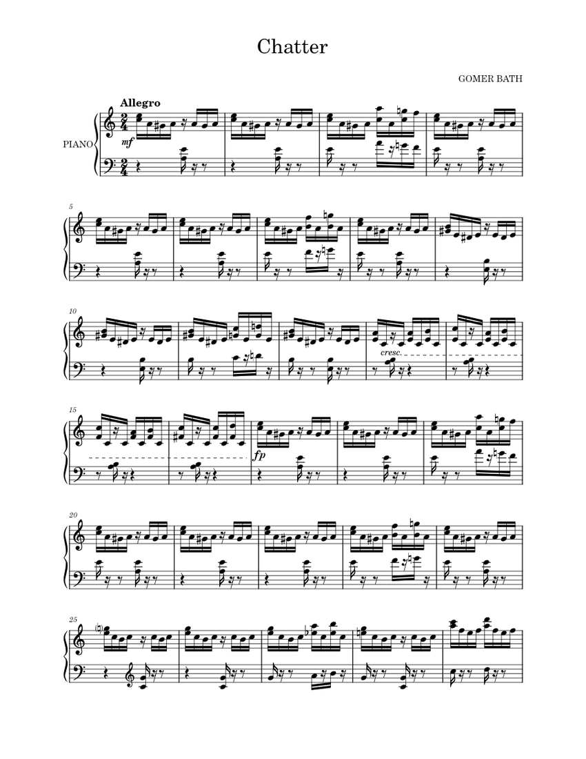 Chatter (1926) Sheet music for Piano (Solo) | Musescore.com
