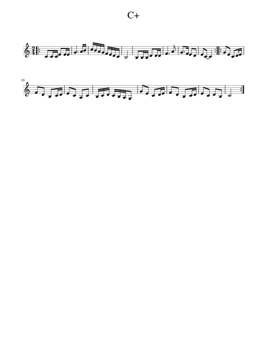 C+ Sheet Music for Piano (Solo) easy | MuseScore.com