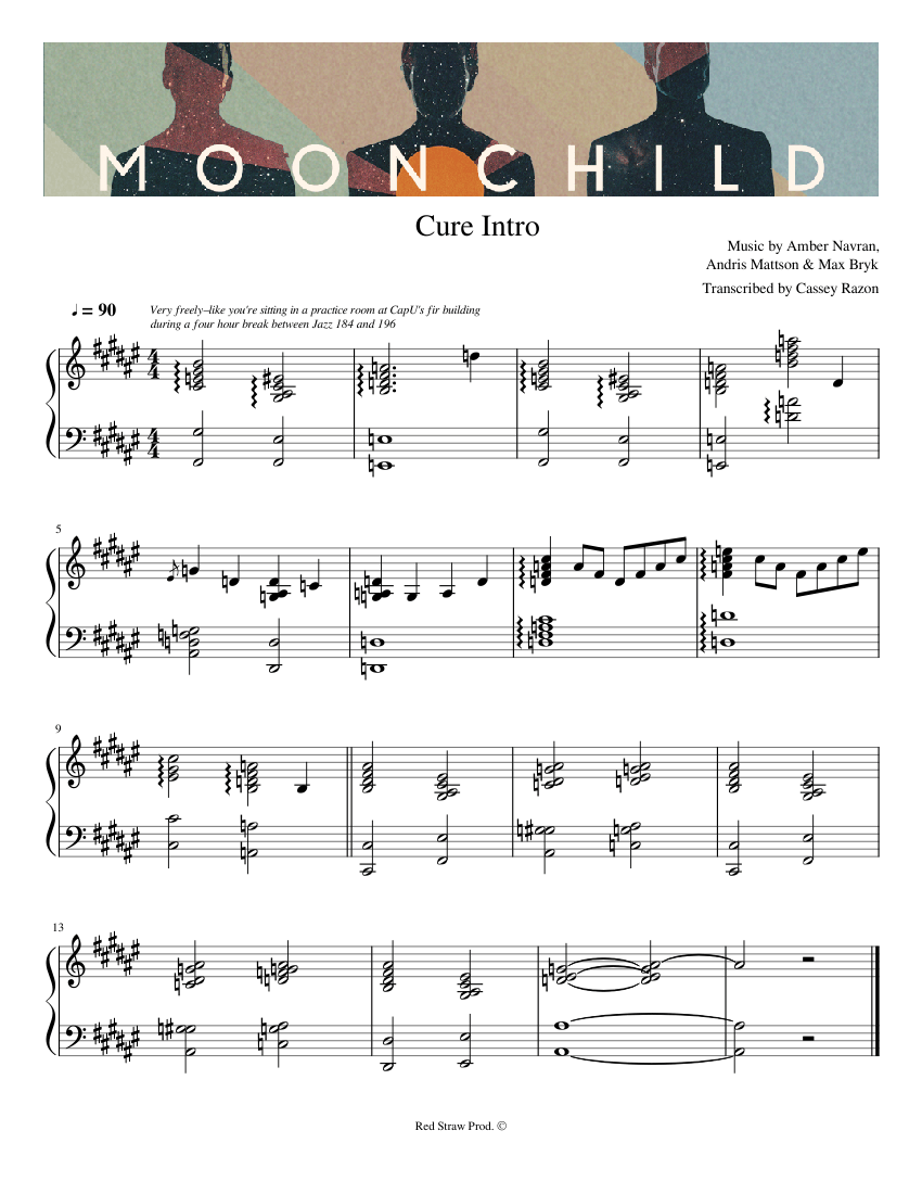 Moonchild - Cure (Piano Intro) Sheet Music for Piano (Solo) Easy ...