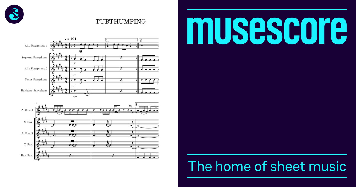 Tubthumping (SAX ARRANGEMENT) | Chumbawamba Sheet Music for Saxophone ...