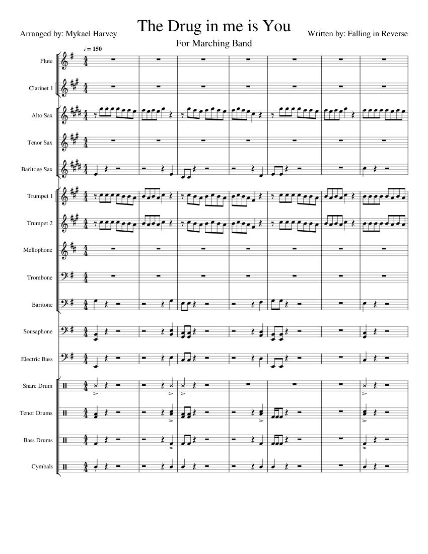 falling in reverse drum score