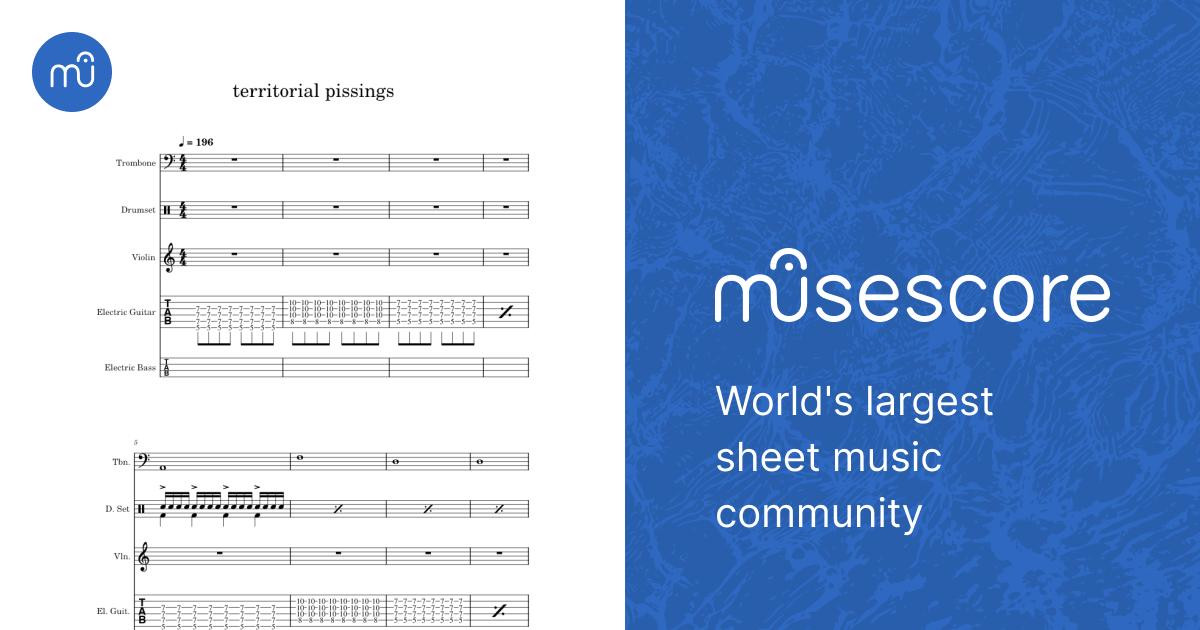 Territorial Pissings – Nirvana Sheet Music and Tab for Trombone, Violin ...