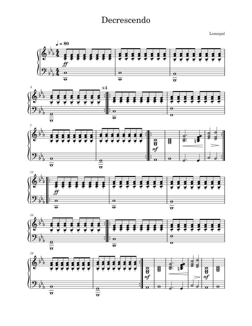 Decrescendo Lomepal Original Piano Sheet Music For Piano Solo decrescendo-lomepal-original-piano-sheet-music-for-piano-solo