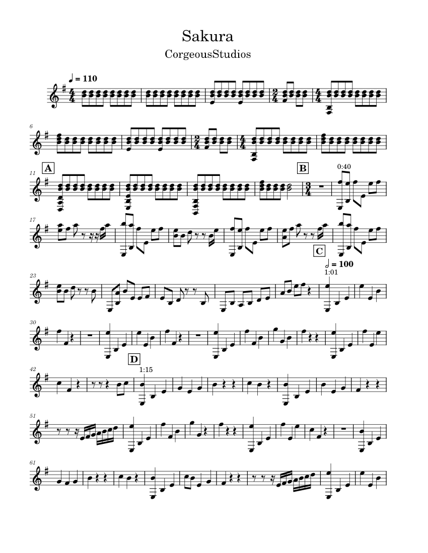 Sakura sakura – Misc Traditional Sakura Sheet music for Harp (Solo ...