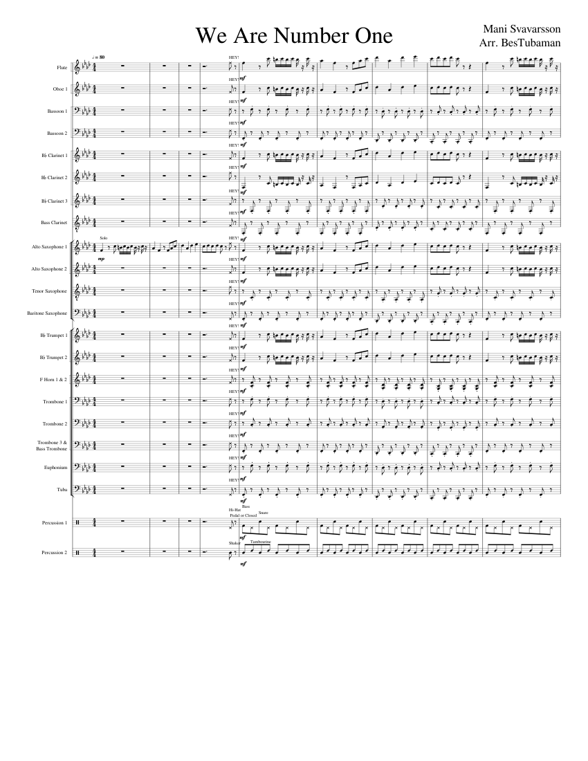 We Are Number One for Concert Band Sheet music for Trombone, Euphonium ...