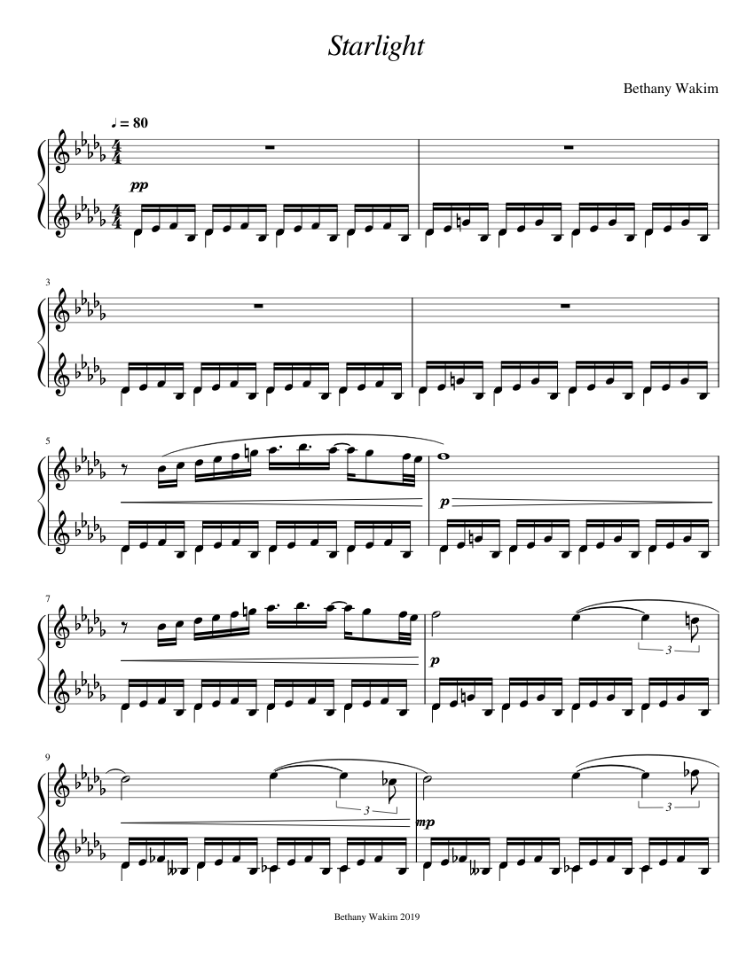 Starlight Sheet music for Piano (Solo) | Musescore.com