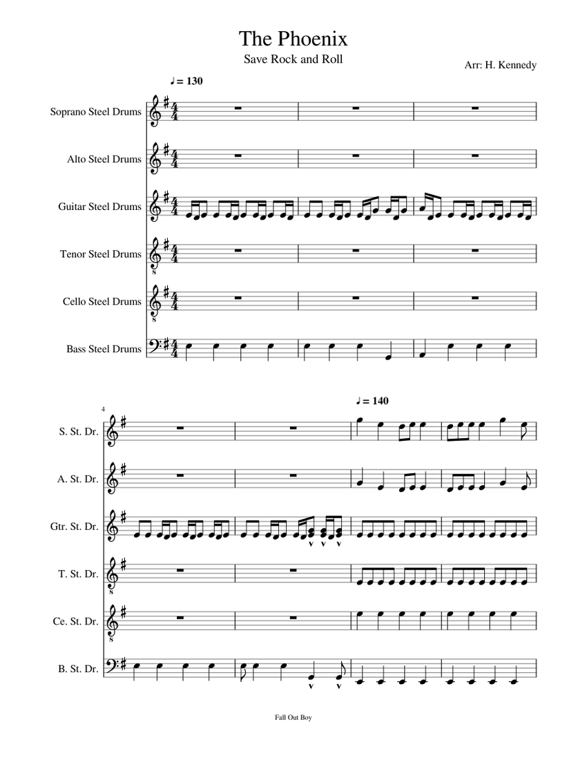 The Phoenix Sheet music for Steel drums (Mixed Ensemble) | Musescore.com