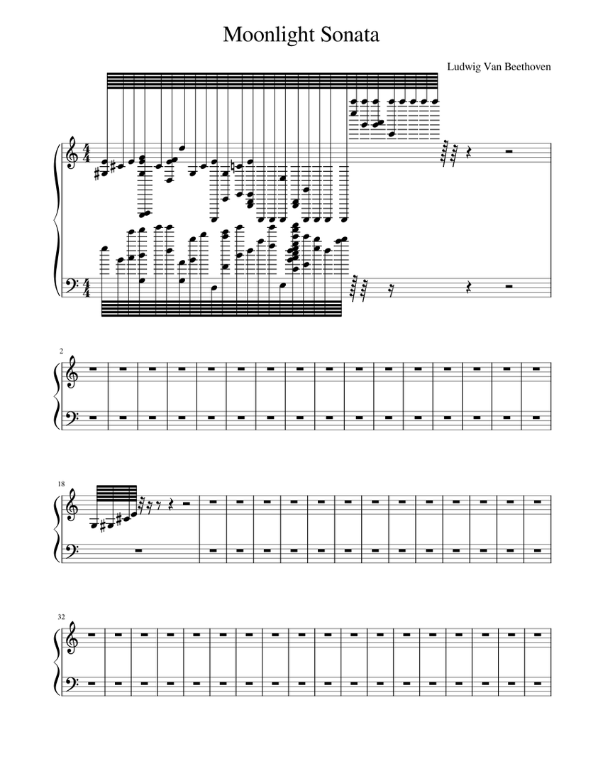 Moonlight Sonata Sheet music for Piano (Solo) | Musescore.com