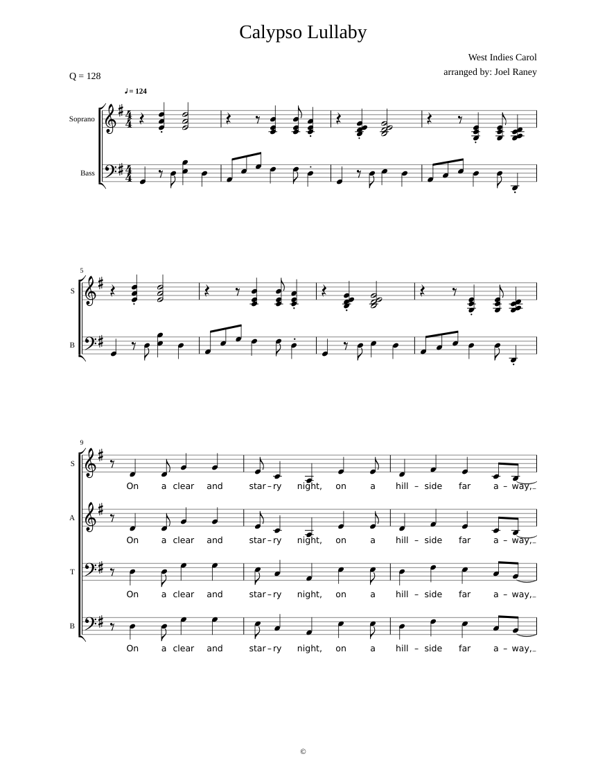 Calypso Lullaby Sheet music for Bass guitar (Solo) | Musescore.com