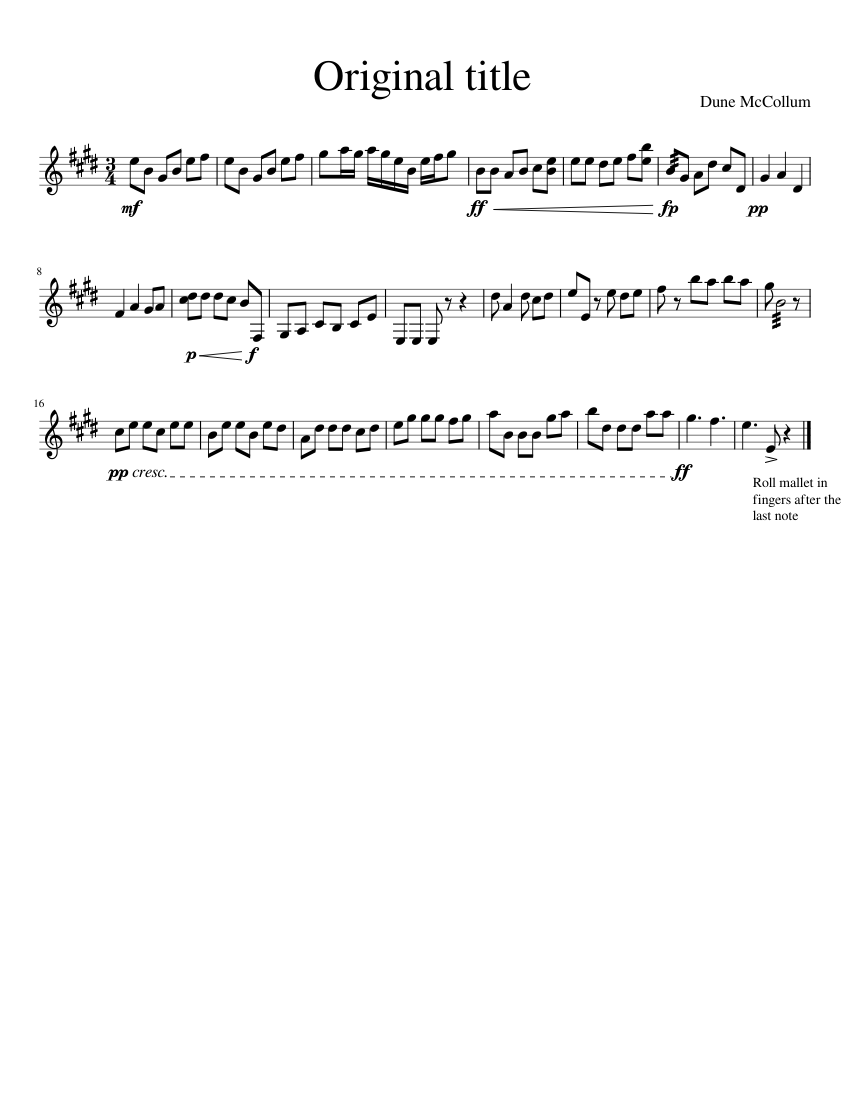 Good marimba song Sheet music for Marimba (Solo) | Musescore.com