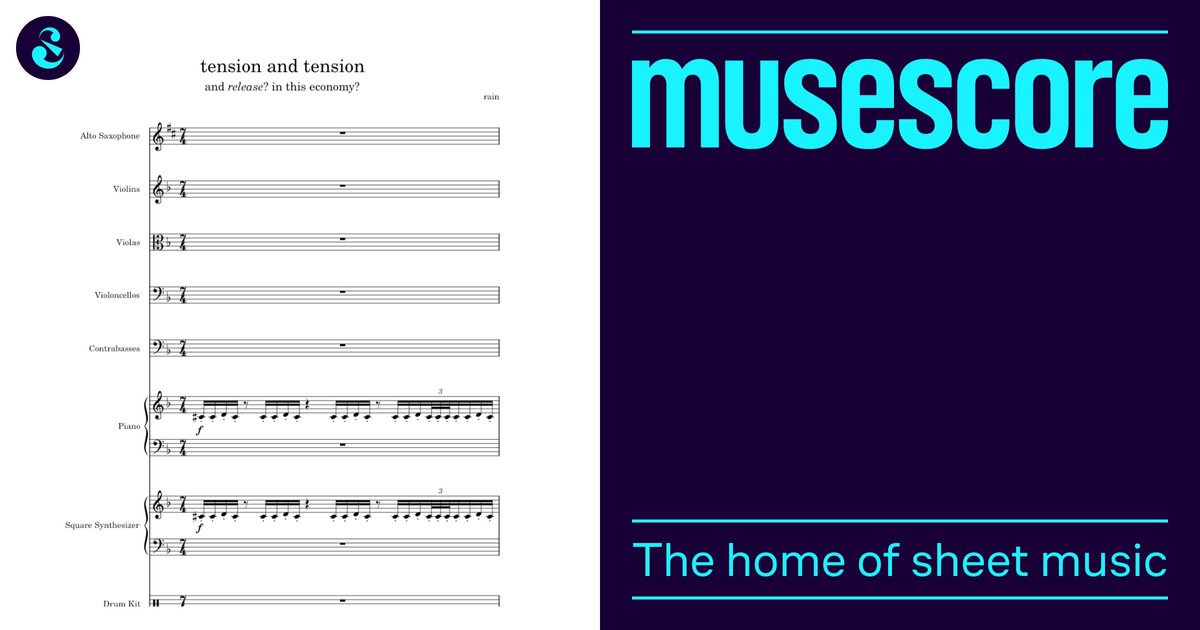 tension and tension Sheet music for Piano, Saxophone alto, Drum group ...