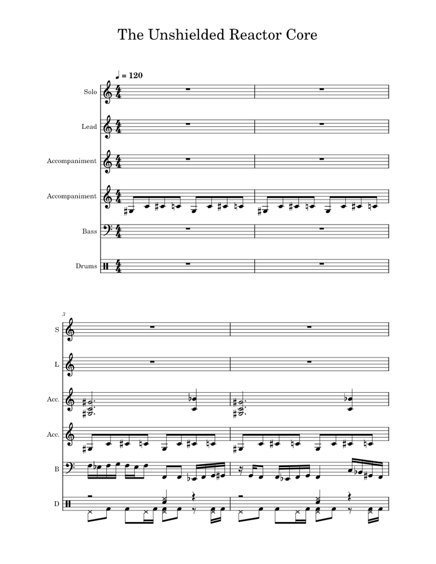 The Unshielded Reactor Core Sheet music for Piano, Drum group (Mixed ...