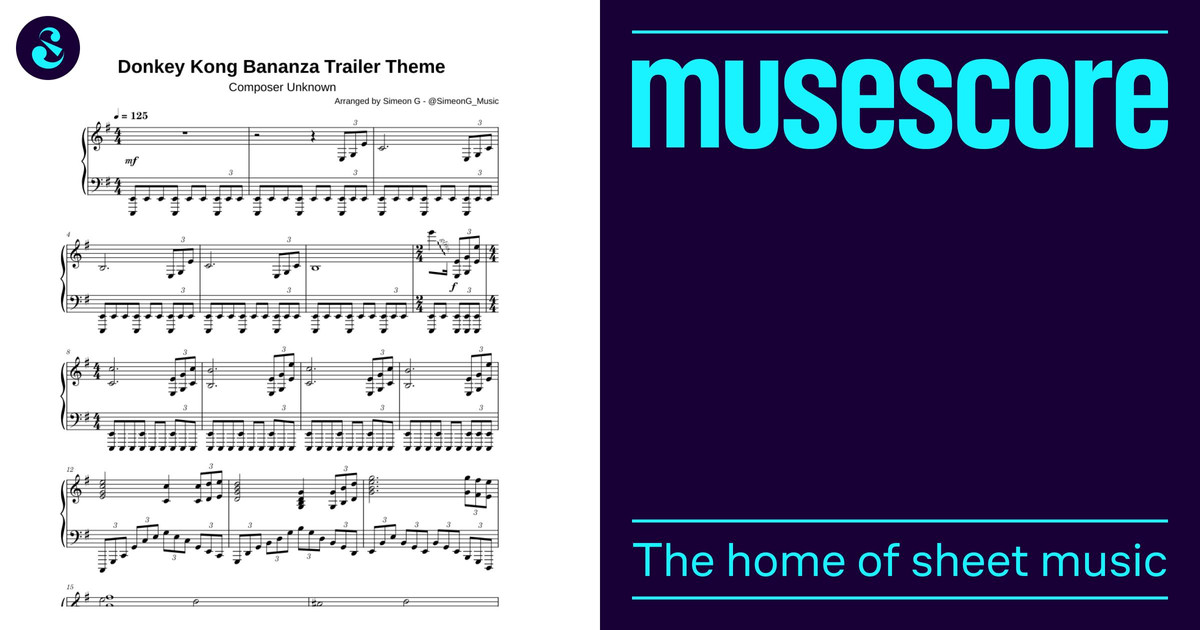 Donkey Kong Bananza Trailer Theme Sheet Music for Piano (Solo ...