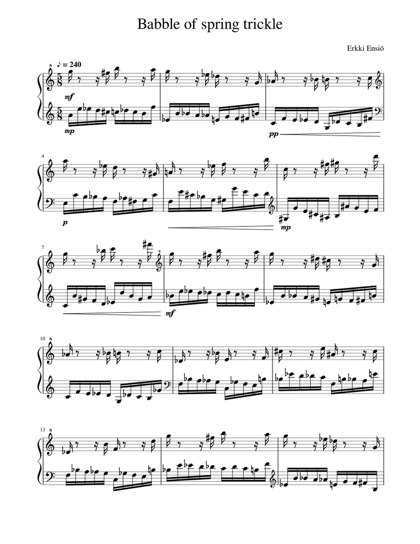 Babble_of_spring_trickle Sheet music for Piano (Solo) | Musescore.com