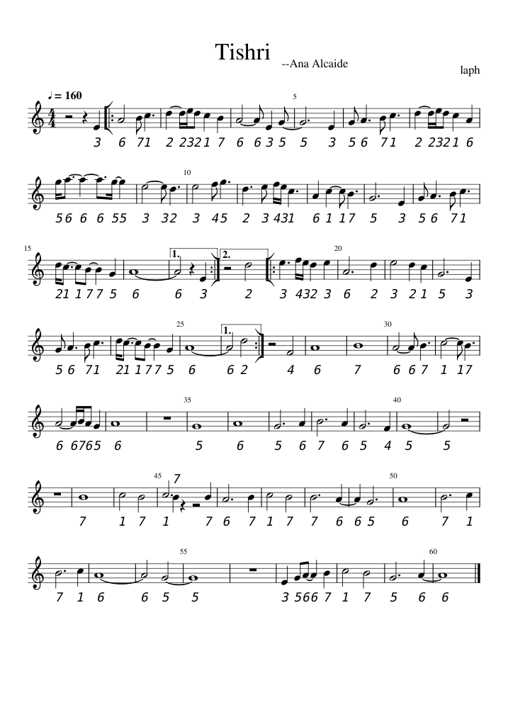 Tishri Sheet Music for Piano (Solo) | MuseScore.com