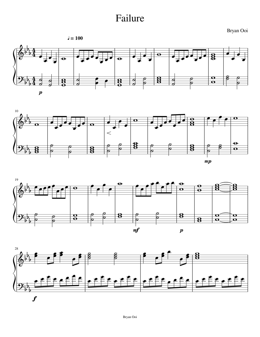 Failure Sheet music for Piano (Solo) Easy | Musescore.com