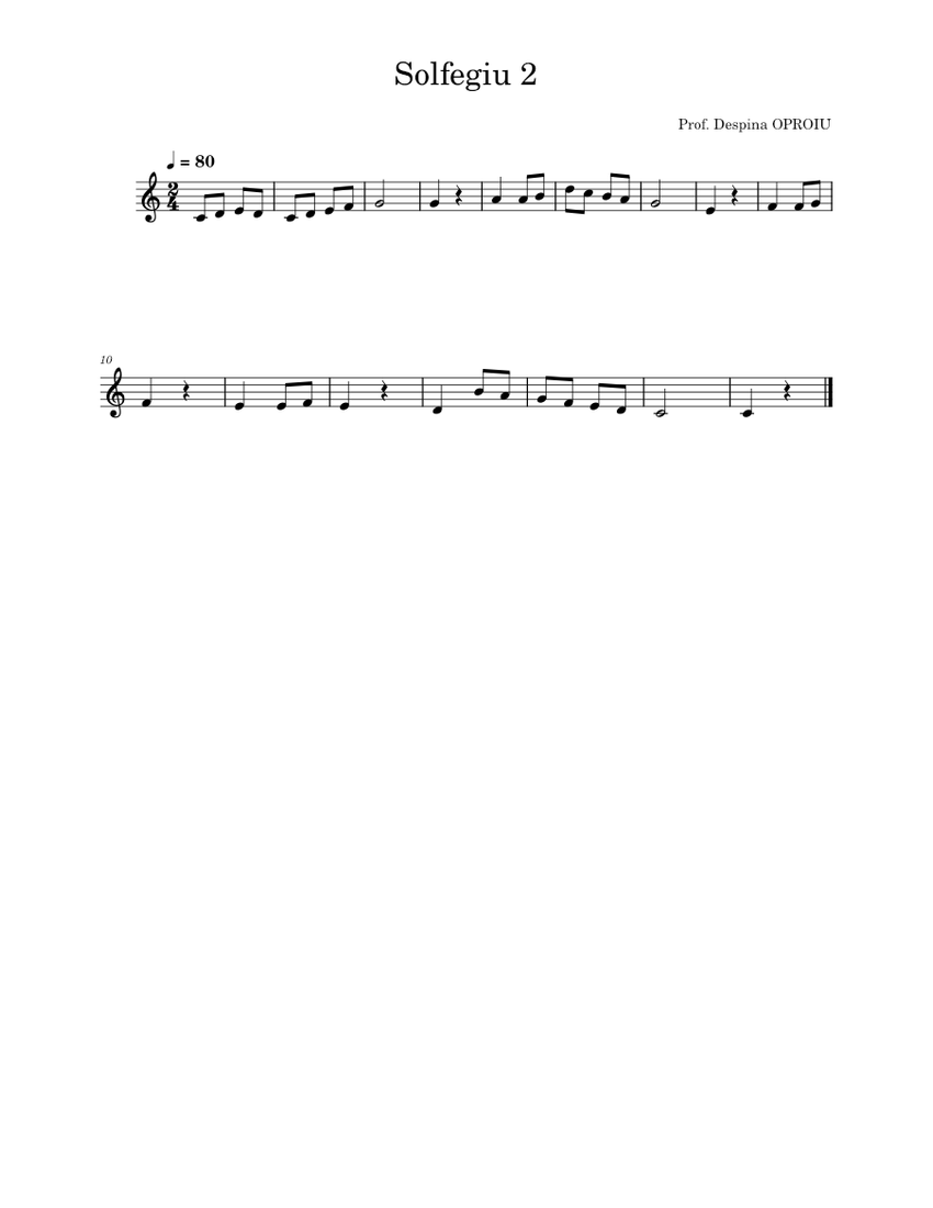 Solfegiu 2 Sheet music for Piano (Solo) Easy | Musescore.com