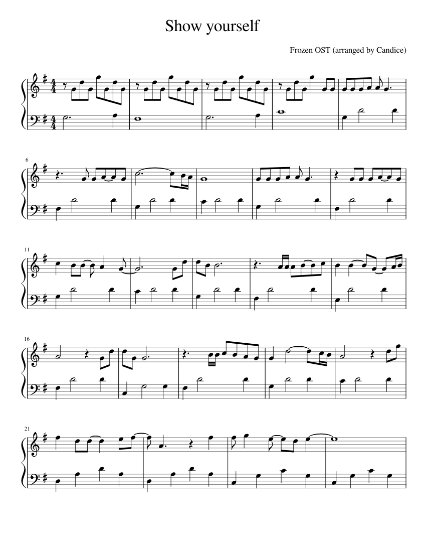 Show yourself (Frozen 2 OST) Sheet music for Piano (Solo) | Musescore.com
