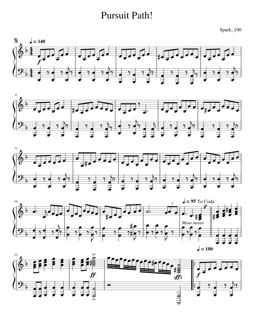 Pursuit Path Sheet music for Piano (Solo) | Musescore.com