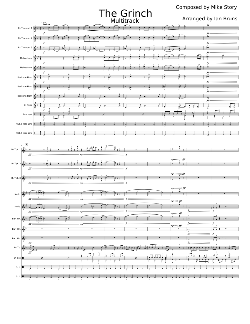 The Grinch Sheet music for Harpsichord, Tuba, Mellophone, Trumpet in b ...