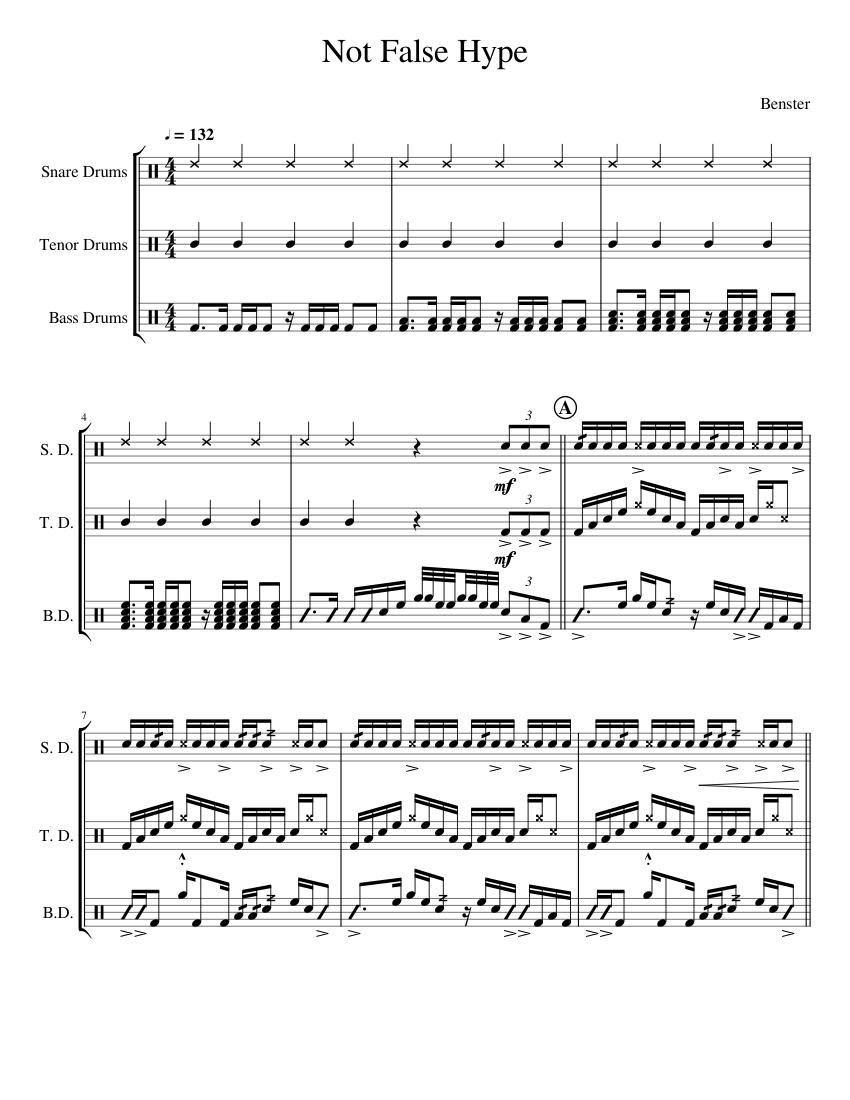 Not_False_Hype Sheet Music for Bass drum (Solo) | MuseScore.com