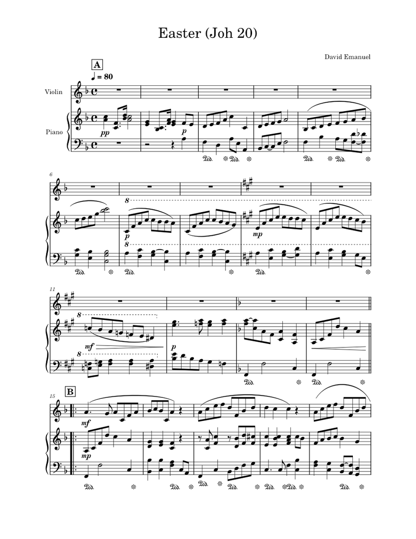 Easter Sheet music for Piano, Violin (Mixed Duet) | Musescore.com