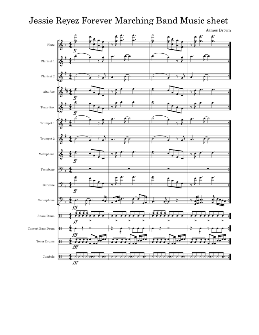 Jessie Reyez Forever Marching Band Music sheet - piano tutorial