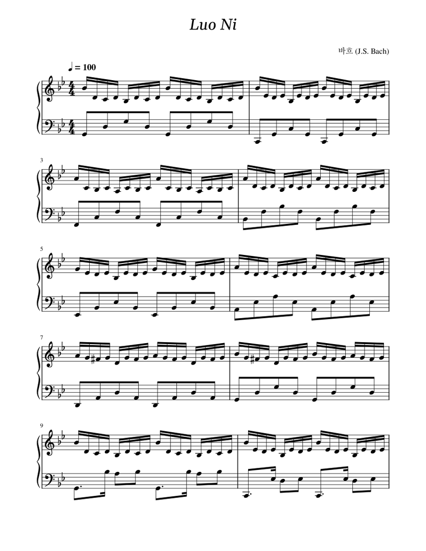 Luo Ni Sheet Music for Piano (Solo) | MuseScore.com