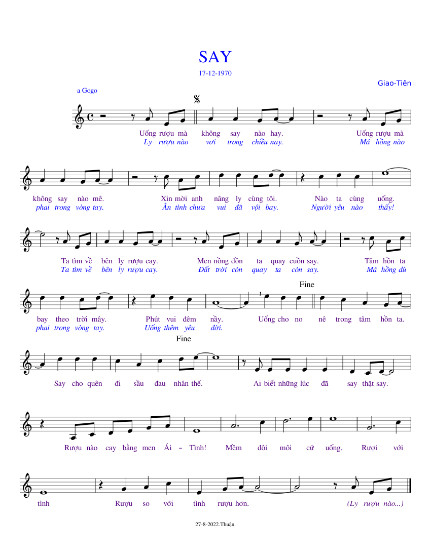 SAY Sheet music for Piano (Solo) Easy | Musescore.com