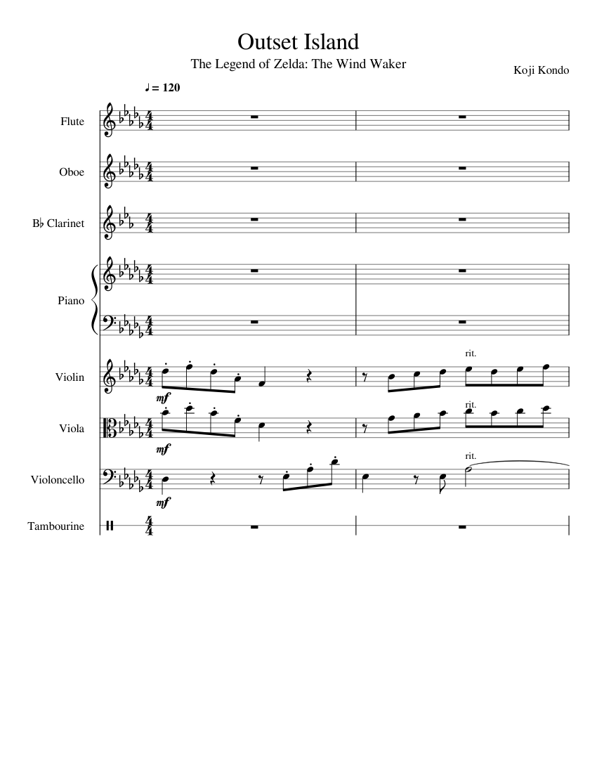 Outset Island Sheet music for Piano, Tambourine, Flute, Oboe & more ...