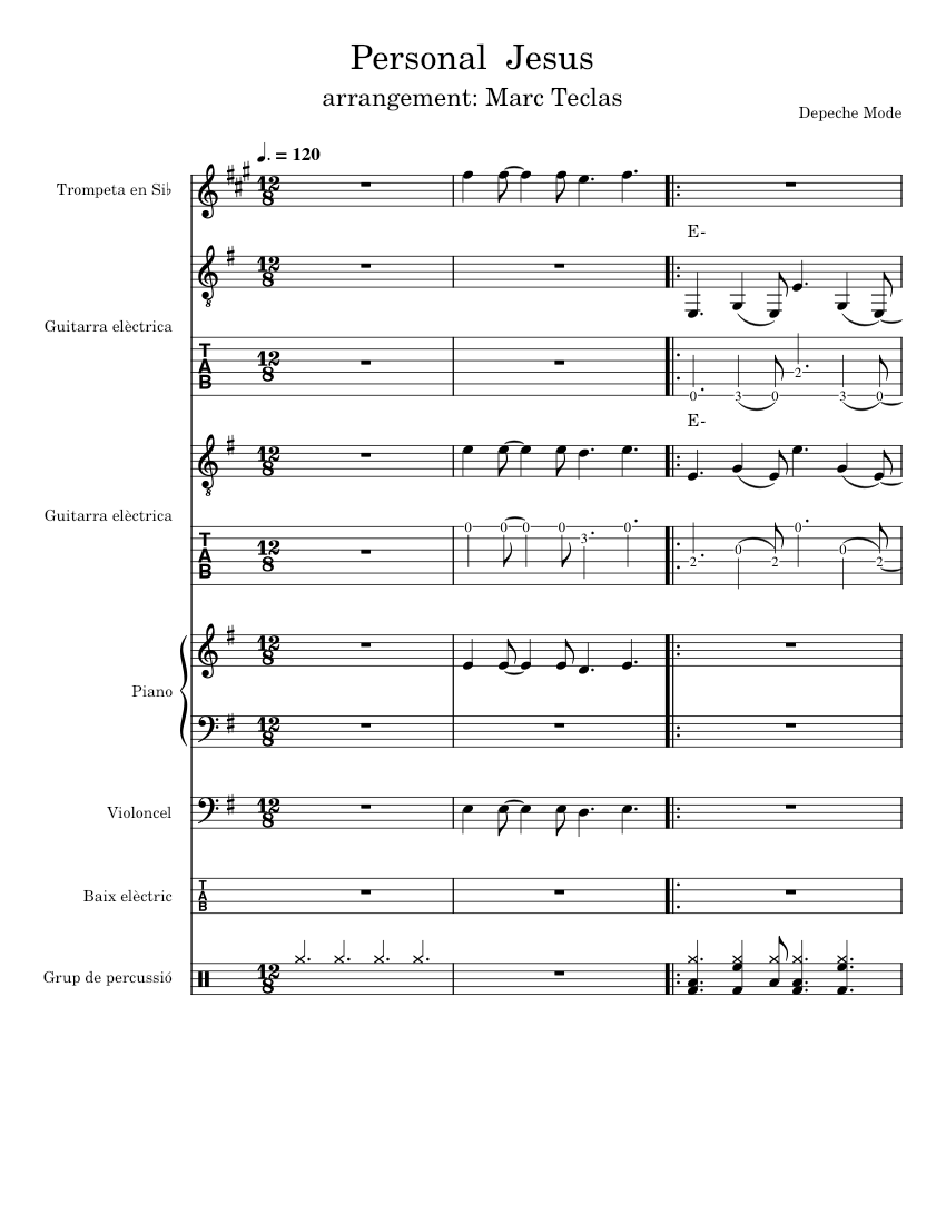 Personal Jess Sheet Music and Tab with Chords for Piano, Trumpet in b ...