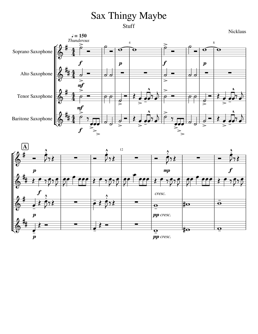 Screaming Sheet music for Saxophone alto, Saxophone tenor, Saxophone ...