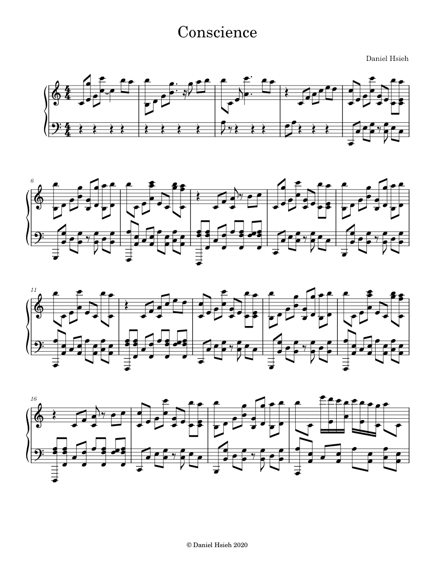 Conscience (2020) Sheet music for Piano (Solo) | Musescore.com