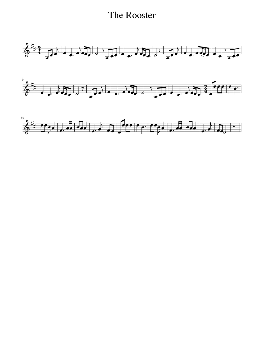 The Rooster Sheet Music for Piano (Solo) Easy | MuseScore.com